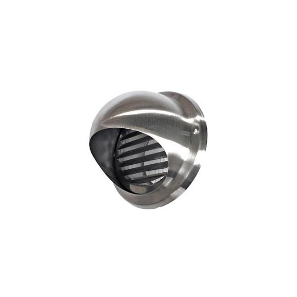 Bullnosed louvred vent grille brushed stainless steel 150mm round spigot