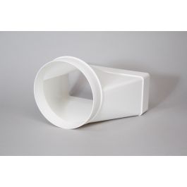 220mm x 90mm rectangular megaduct to round 150mm ducting straight connector